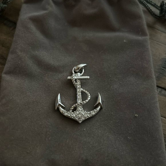 Jewelry | Anchor Charm Silver With Diamonds | Poshmark